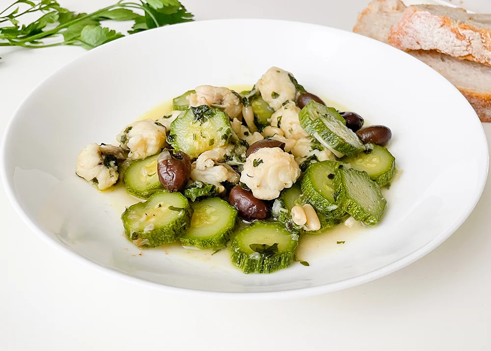 Monkfish fillet with zucchini - italian recipe